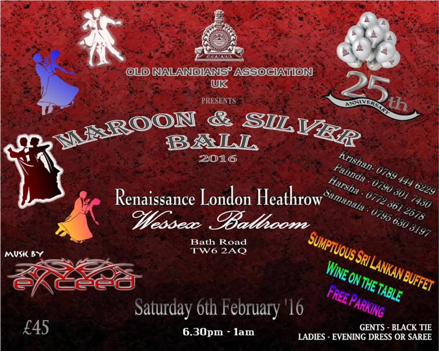 Maroon & Silver Ball 2016 | APISRILANKAN.COM UK
