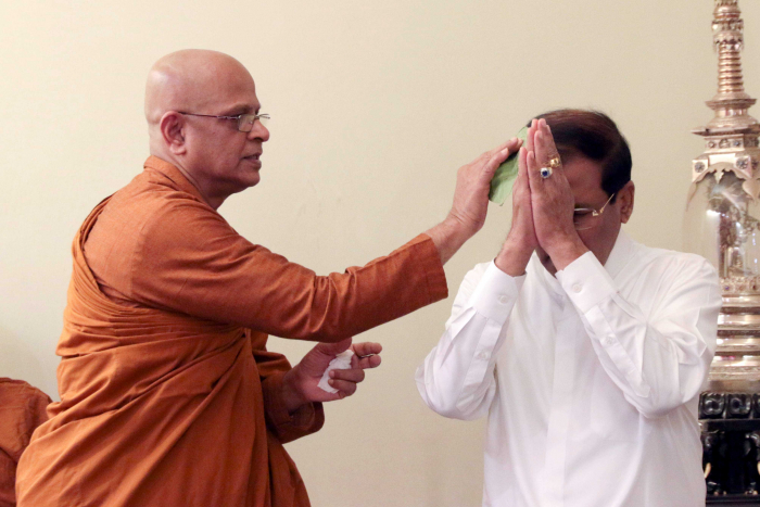 President attends Oil Anointing Ceremony at London Buddhist Vihara